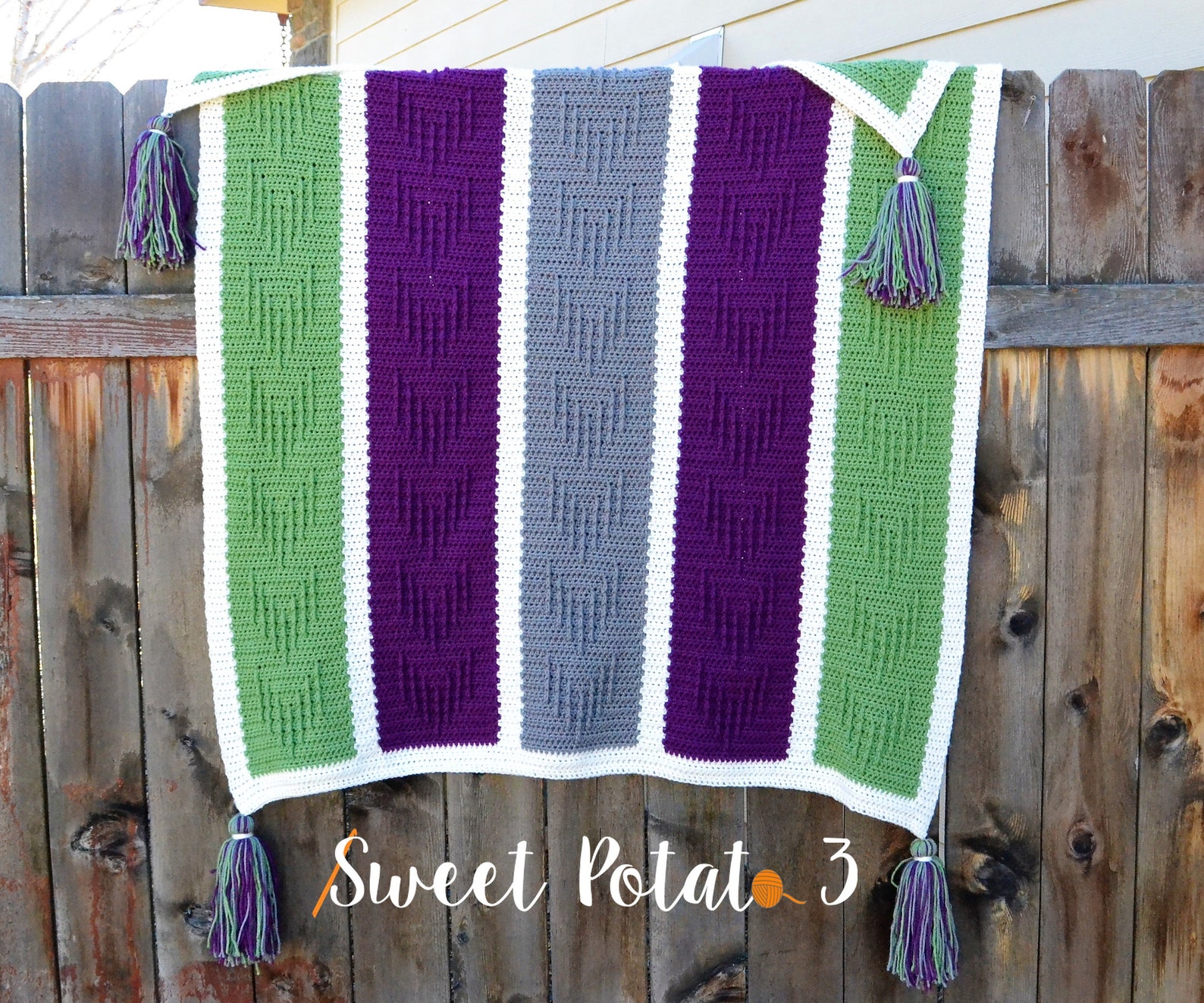 Chasing Arrows Blanket Crochet Pattern Throw Blanket - Etsy