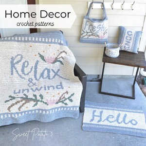 Hello Welcome Mat - Entryway Rug, Crochet Pattern, Home Decor, Graph ...