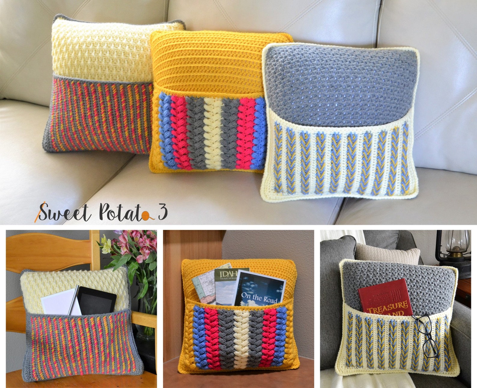 Pocket Pillows Crochet Pattern Gift Idea RV Life Remote | Etsy