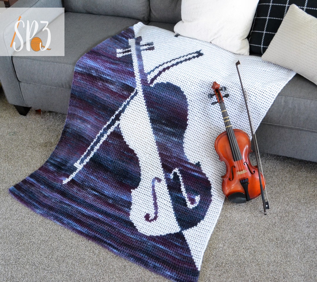 Vibrato Violin Blanket Crochet Pattern: Music Lover Throw (PDF Pattern ...