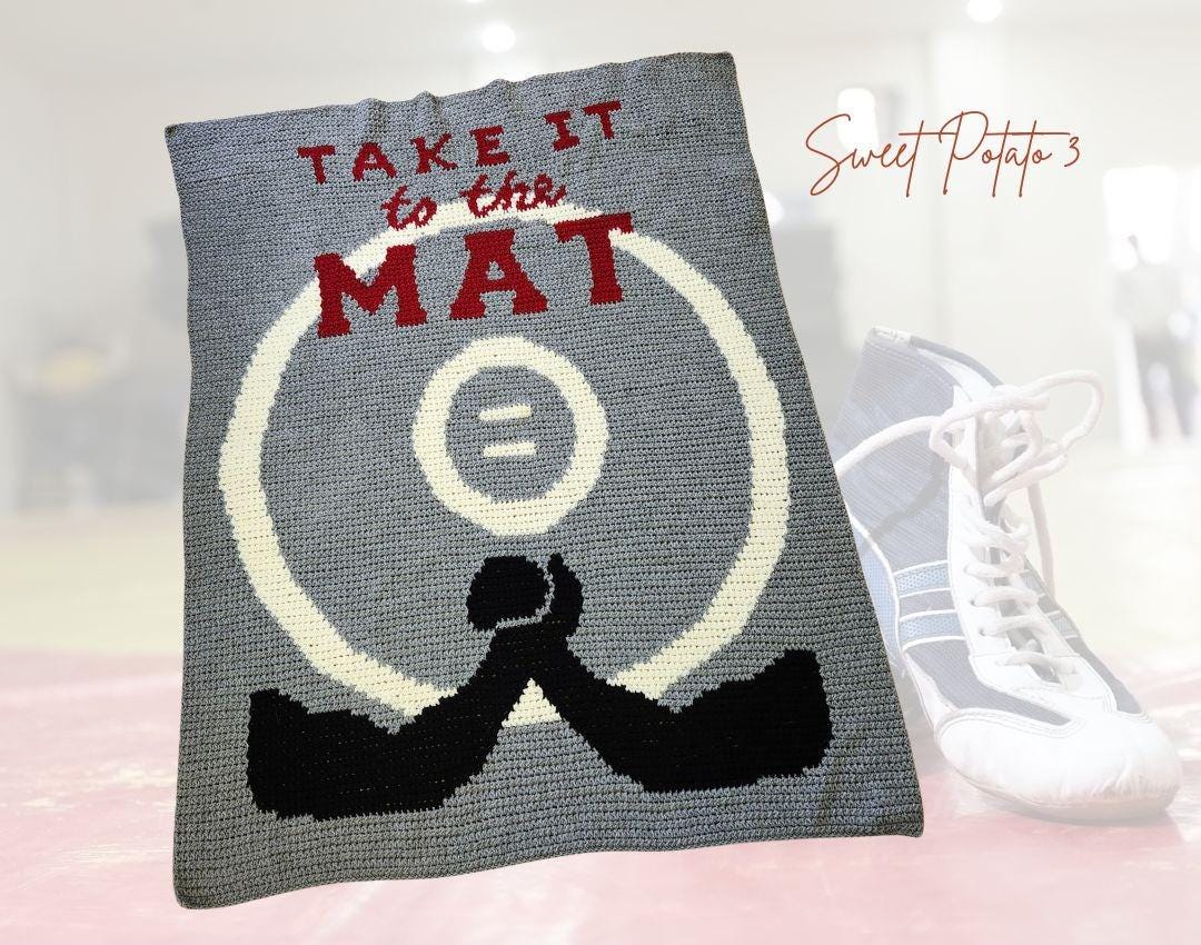 Wrestling Blanket Crochet Pattern, Take It to the Mat, Sports Blanket ...