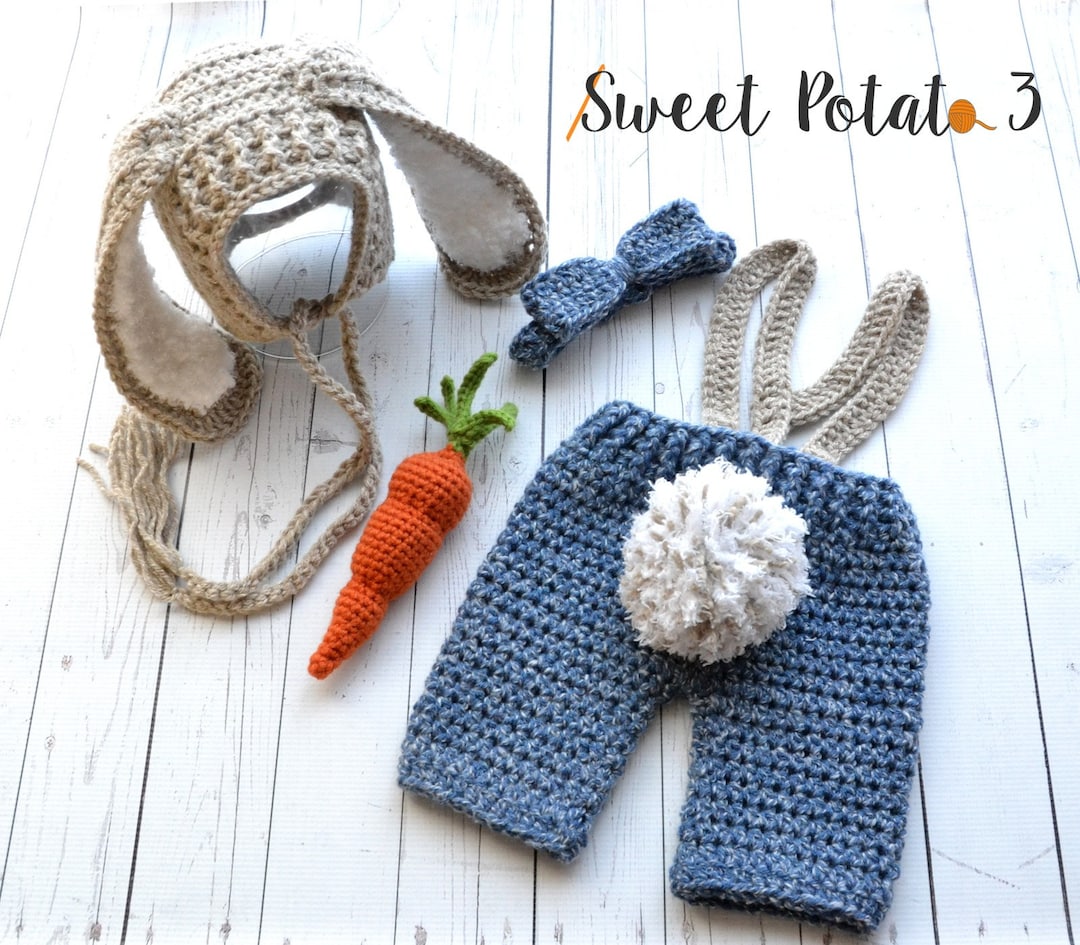 Bunny in Britches Set - Crochet Pattern for Newborn and Baby, Easter ...