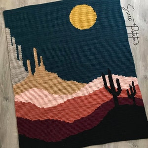Landscape Crochet Blanket Pattern Set: Mountain, Desert, Tropical (PDF ...