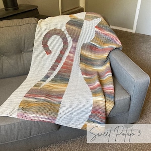 Cat's Meow Crochet Blanket Pattern: Halloween Cat Throw (PDF Pattern ...