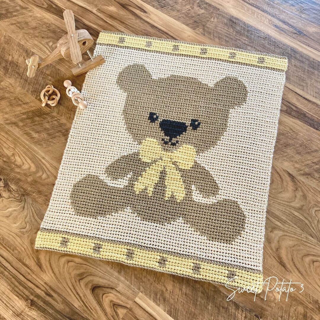 Cuddle Bear Baby Blanket Crochet Pattern - Baby Blanket, Nursery ...