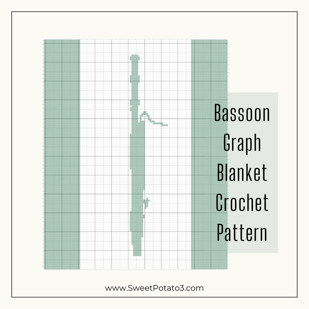 Bassoon Crochet Blanket Pattern, Throw Blanket, Graph Crochet, Gift for ...