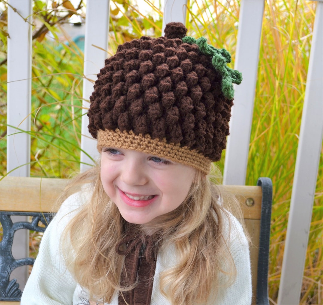 Acorn / Pinecone Hat - Crochet Pattern, Textured Crochet Hat, Fall ...