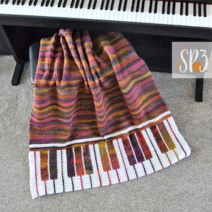 Piano Pizzazz Blanket Crochet Pattern: Music Lover Throw (PDF) - Etsy