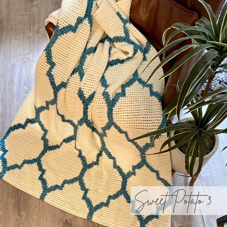 Arabesque Geometric Crochet Blanket Pattern Trending Tile - Etsy