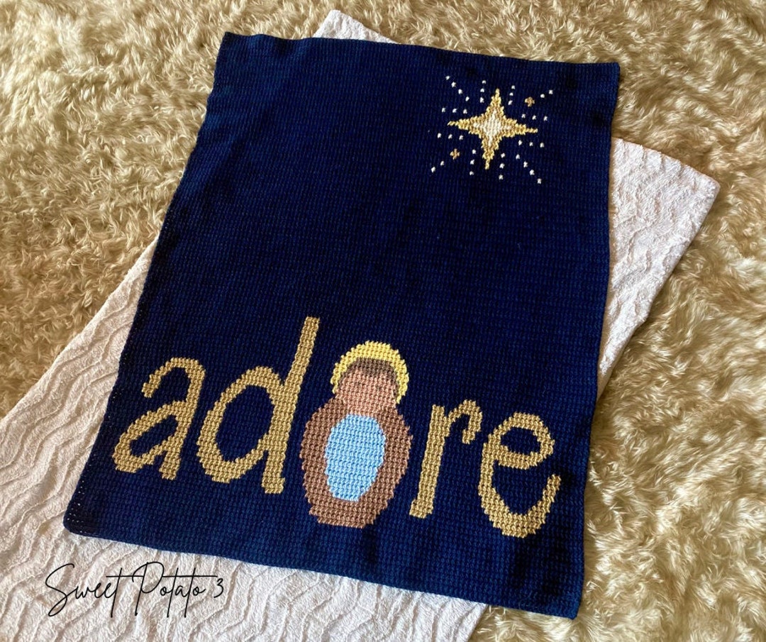 Adore Crochet Blanket Pattern: Nativity Manger Throw (PDF Pattern) - Etsy