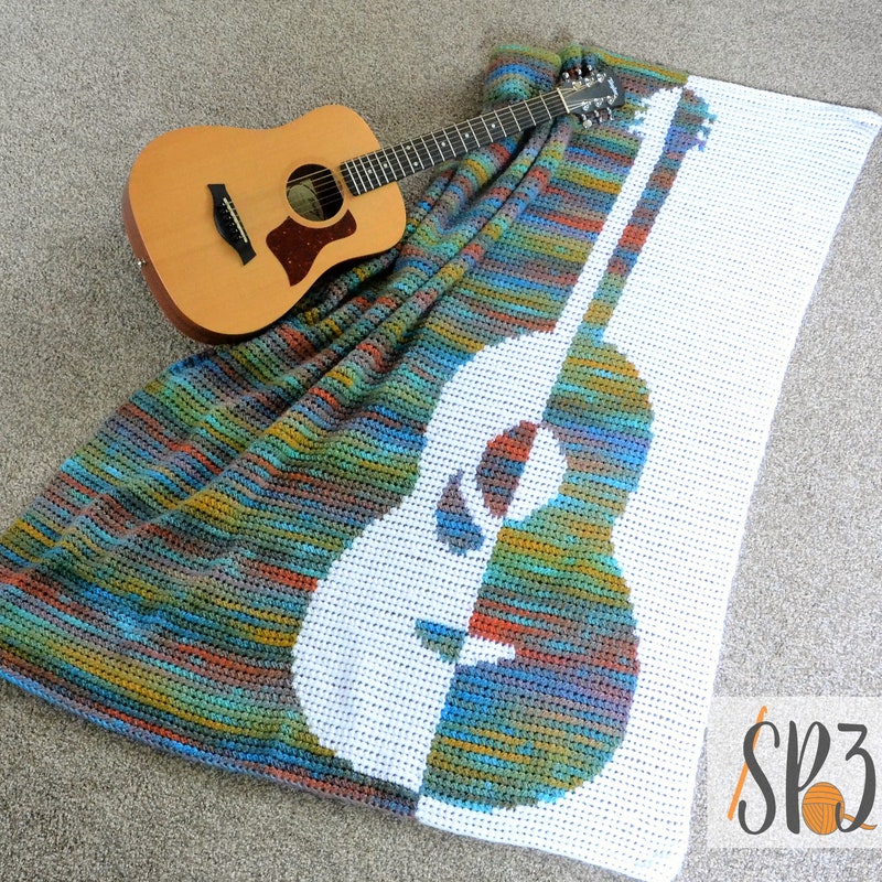 Crochet Mosaic Guitar - Etsy