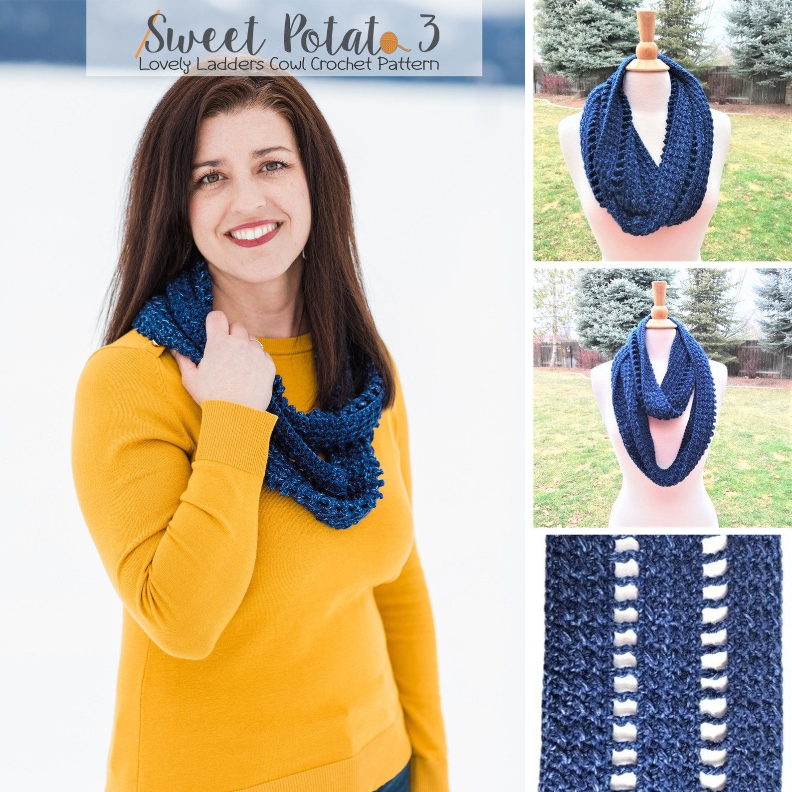 Lovely Ladders Cowl Crochet Pattern Cozy Cowl Double Wrap | Etsy