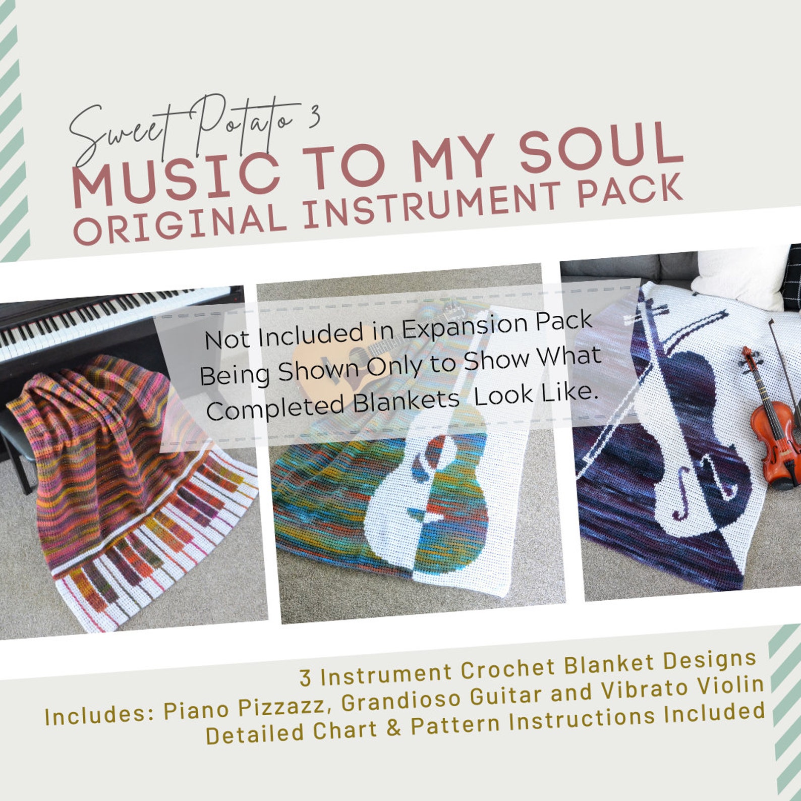 Percussion Instrument Crochet Blanket Pattern Music to My - Etsy