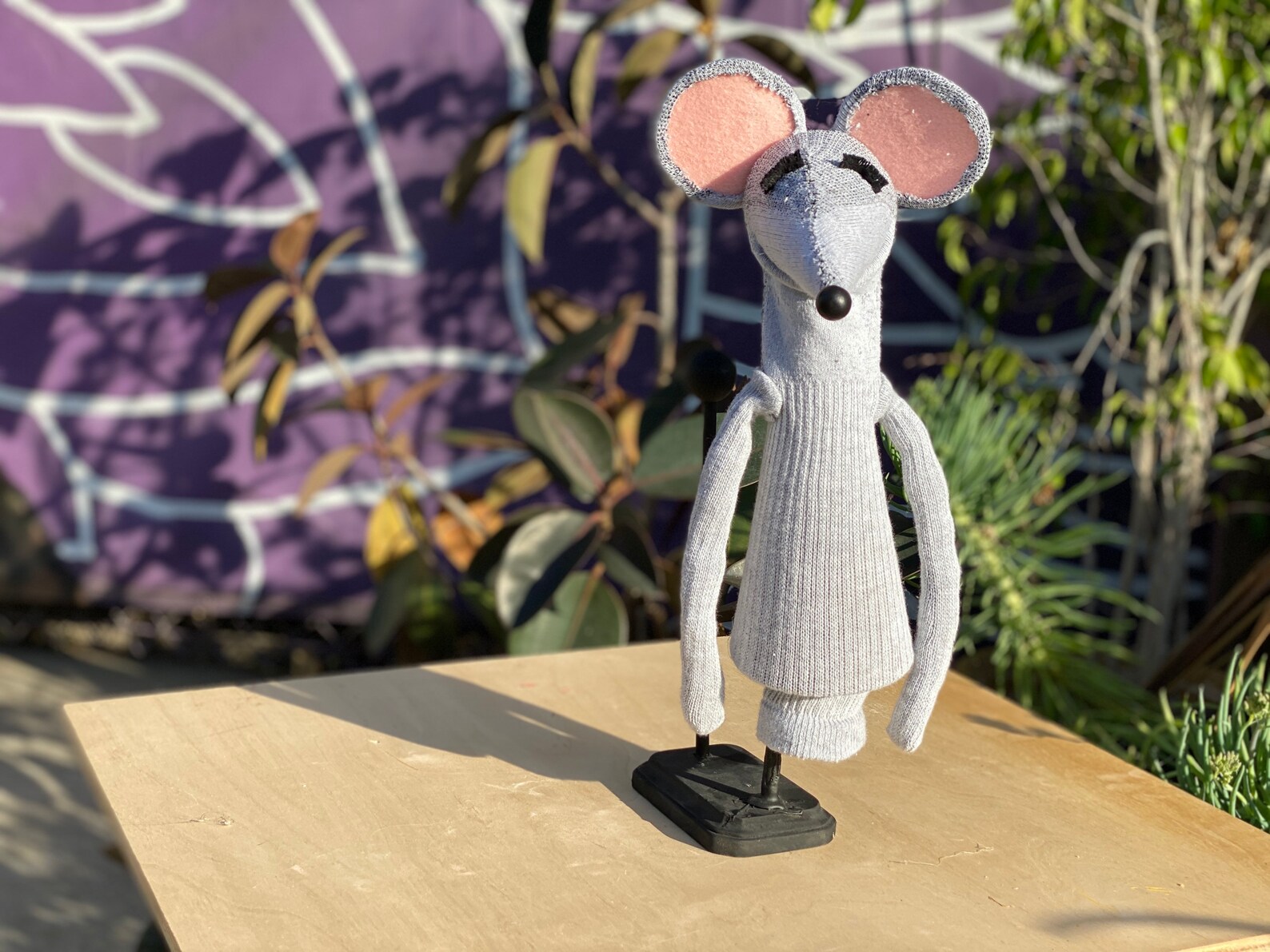 Handmade Mouse sock puppet Rod puppet Mouse ears mice | Etsy