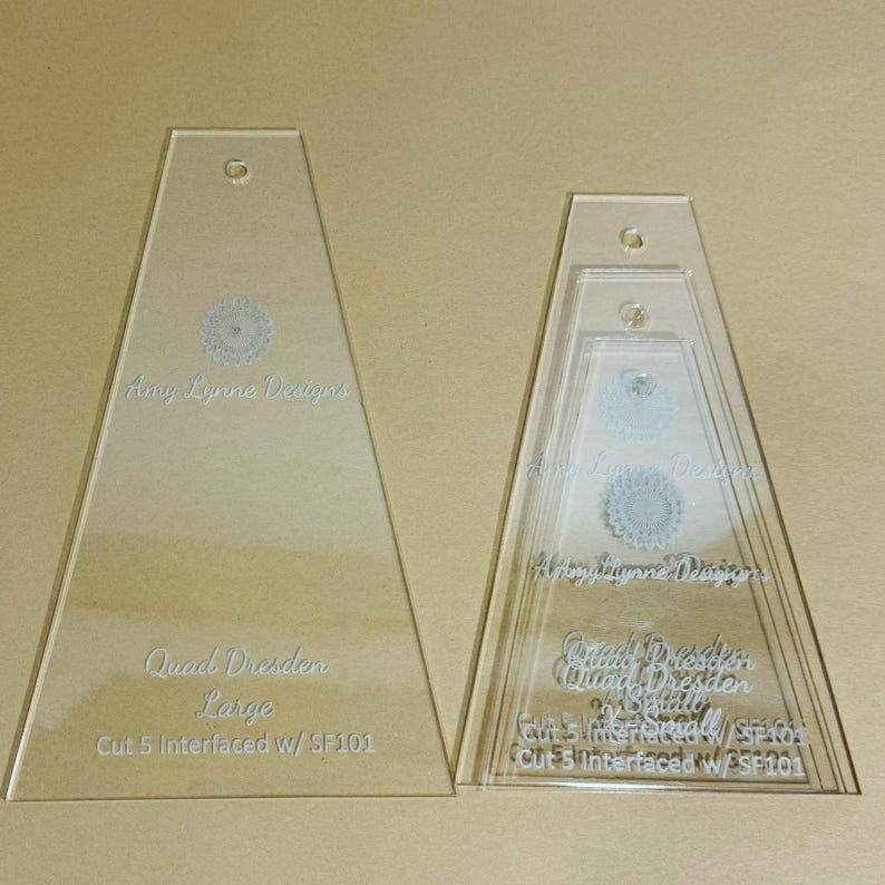 Acrylic Dresden Quad Cutting Templates in Four Sizes - Etsy