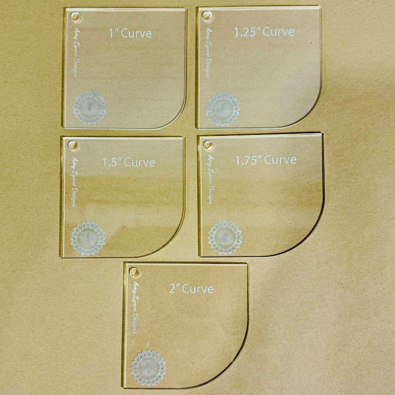 Five Acrylic Corner Curve Cutting Templates in Five Sizes - Etsy