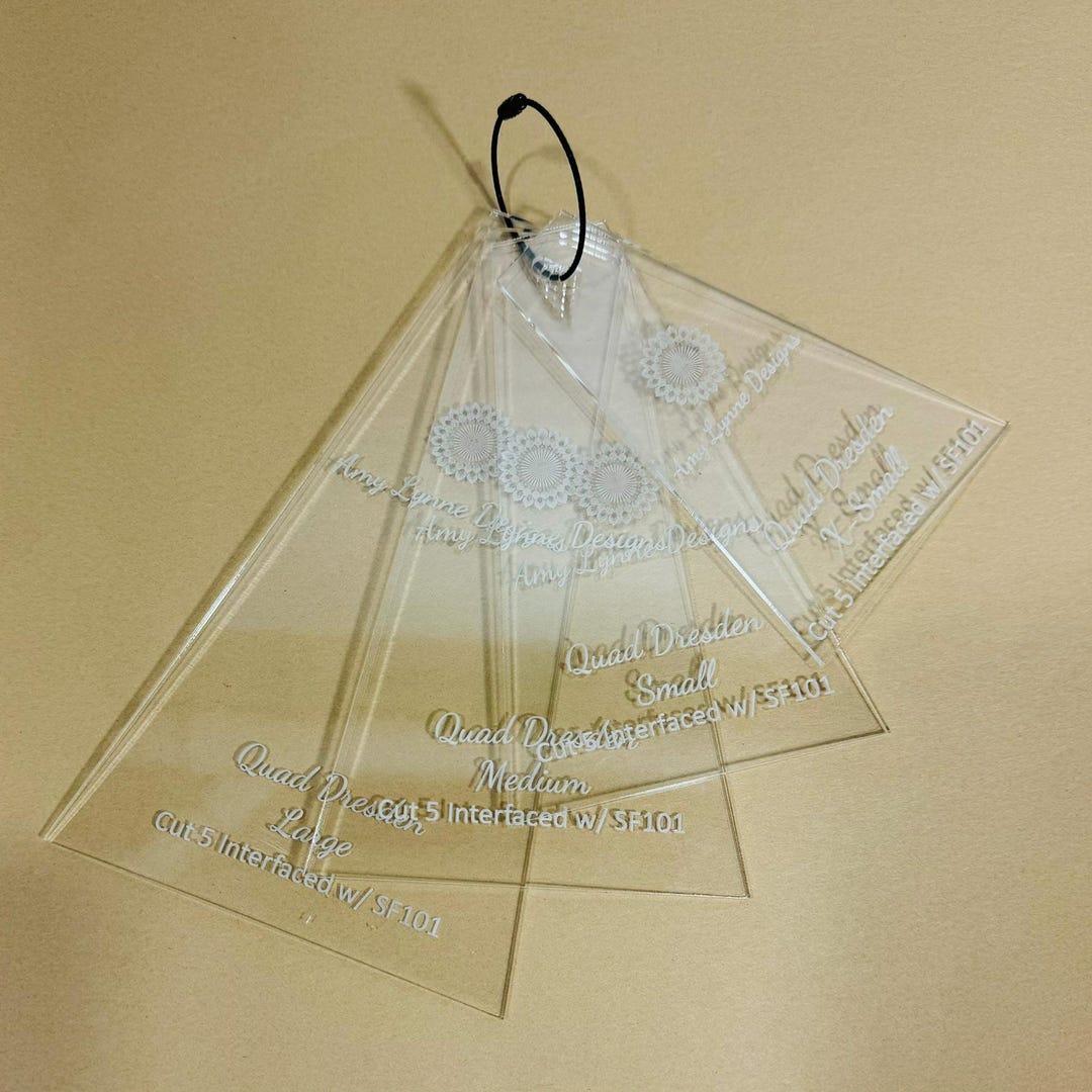 Acrylic Dresden Quad Cutting Templates in Four Sizes - Etsy