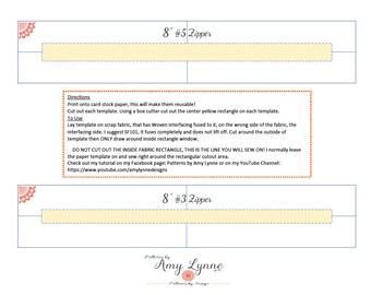Template for 9 Zippers 3 Zips and 5 Zips PDF Digital | Etsy