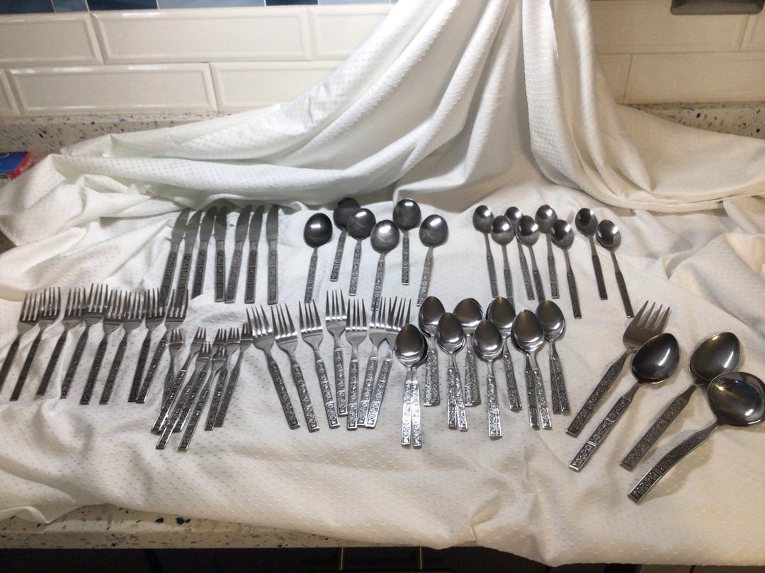 Vintage Spring Fever Flatware Service for 6 Completer Set 62pcs SS ...