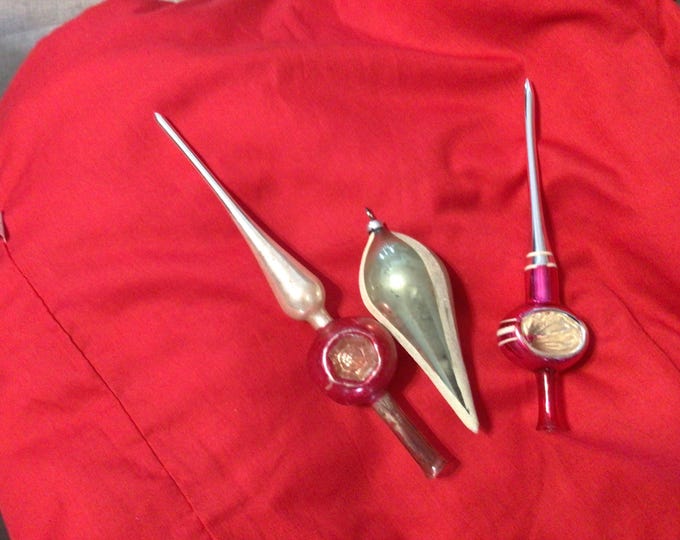 MCM Mercury Glass Indent Tree Topper Ornament Lot X3 Germany - Etsy