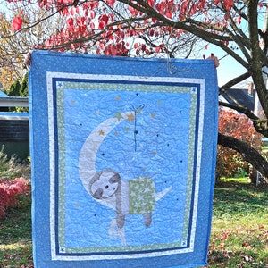 Blue Sleepy Sloth Sleeping Sloth Panel/kit - Etsy