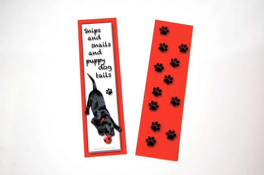 Puppy Bookmark, Black Lab, Dog, Puppy Prints, Bookmark, for Books ...