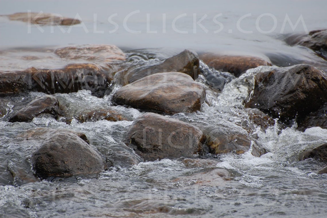 Rocks Photograph, Water Over Rocks, Fine Art Photography, Nature ...