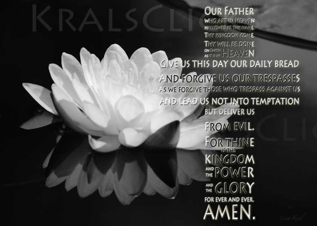 Lords Prayer Photograph White Lotus Waterlily Fine Digital Art ...