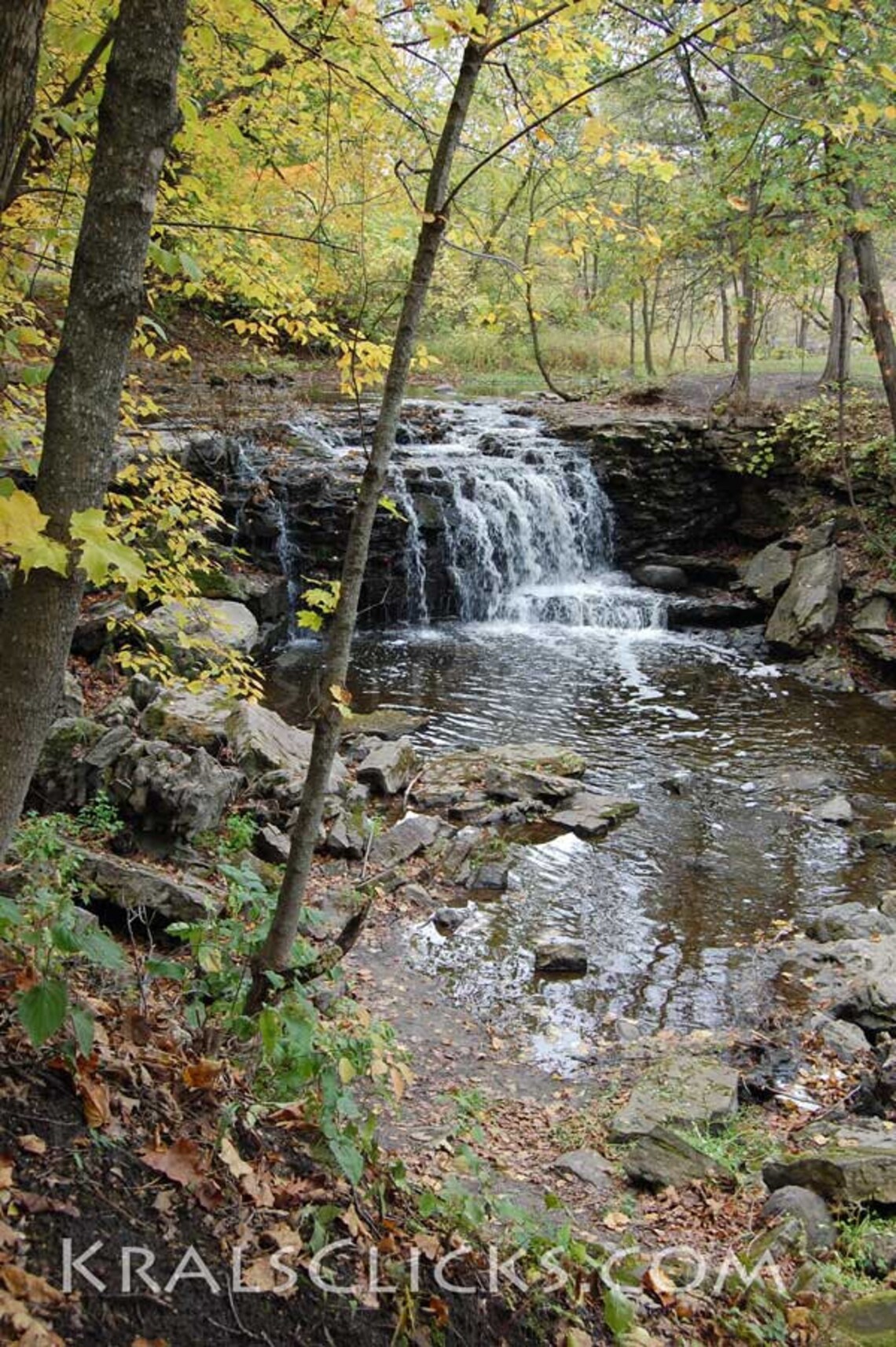 Waterfall Autumn Photograph Fall Color Colors Water Yellow Brown Green ...