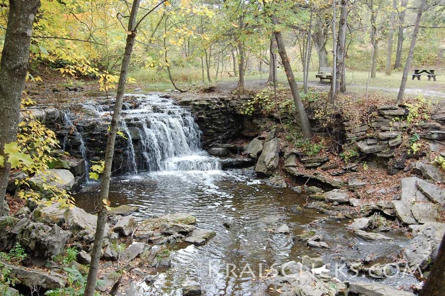 Waterfall Autumn Photograph Fall Color Brown Yellow Gold Green Hues ...
