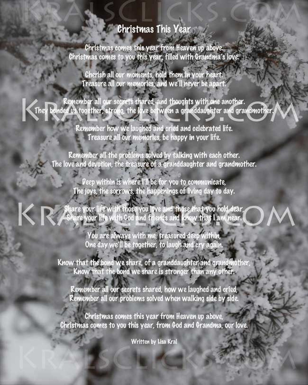 Instant Download Christmas Poem for Those That Have Lost Their Grandma ...