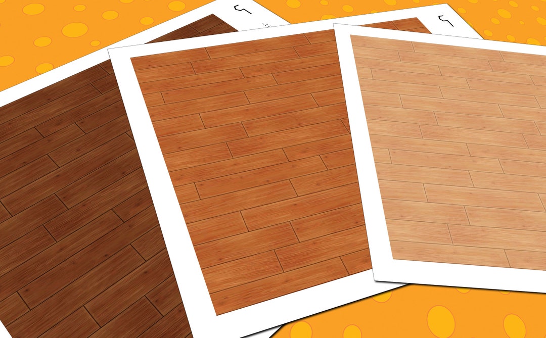 Dollhouse Hardwood Flooring, 1:12 Scale, 3 Seamless Wide Pine Wood ...