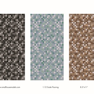 DOLLHOUSE TILE Flooring 3 Different Modern Miniature Tile Flooring ...