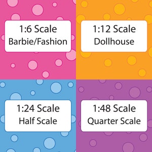 Dollhouse Wallpaper, 32 Warm Colors Striped & Solid Miniature ...