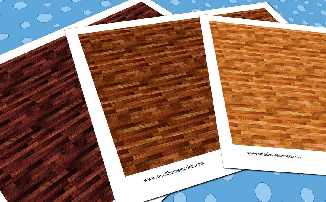 Dollhouse Hardwood Flooring, 1:24 Half Scale, 3 Seamless Narrow Poplar ...