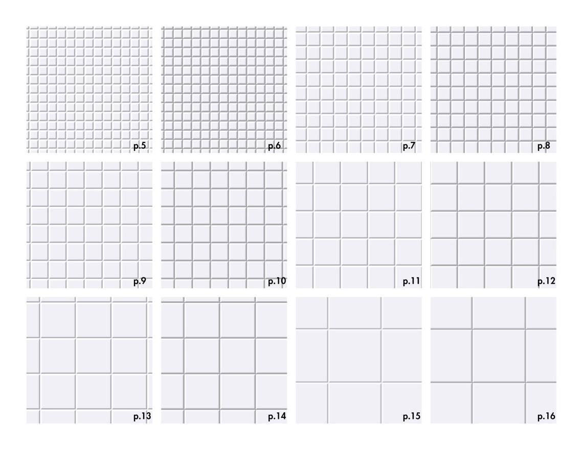 Dollhouse Wallpaper, 36 Square Tile Simple Miniature Floor Patterns, 1: ...