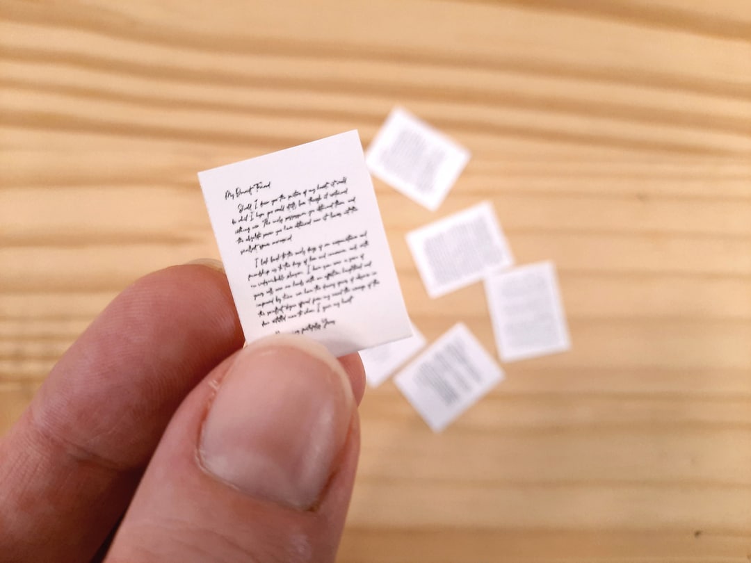 Miniature Love Letters | Set of 8 Miniature Written Letter Pages ...