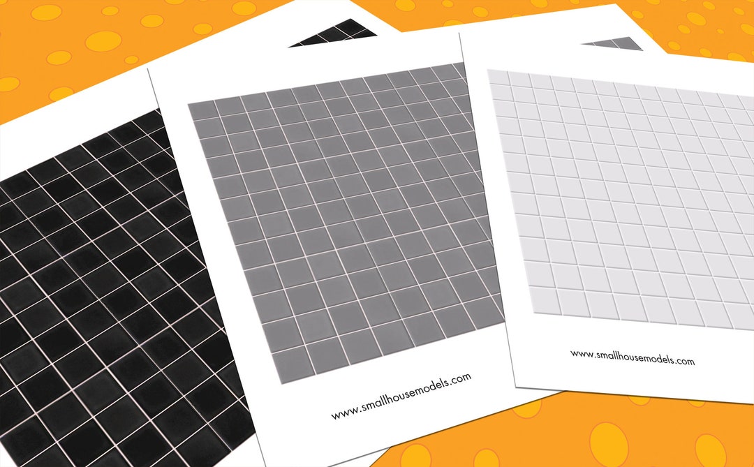 Dollhouse Flooring, 1:12 Scale, 3 Repeating Plain 6" Tile Miniature ...