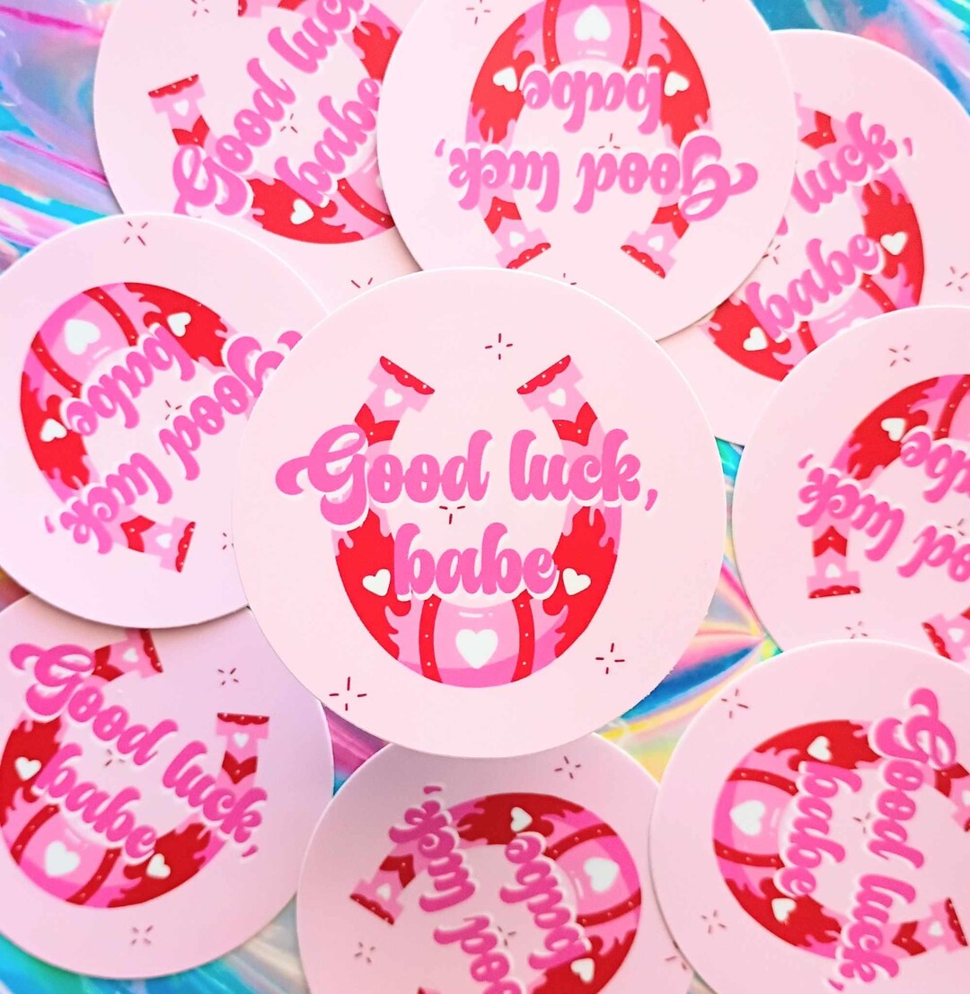 Good Luck Sticker, Good Luck Babe, Vinyl Decal, Vinyl Sticker, Pink ...