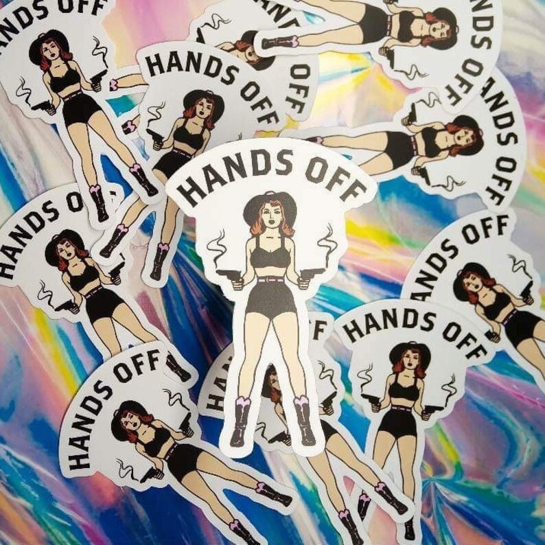 Hands off Sticker, Cowgirl Sticker, Cowgirl, Water Bottle Sticker, Car ...