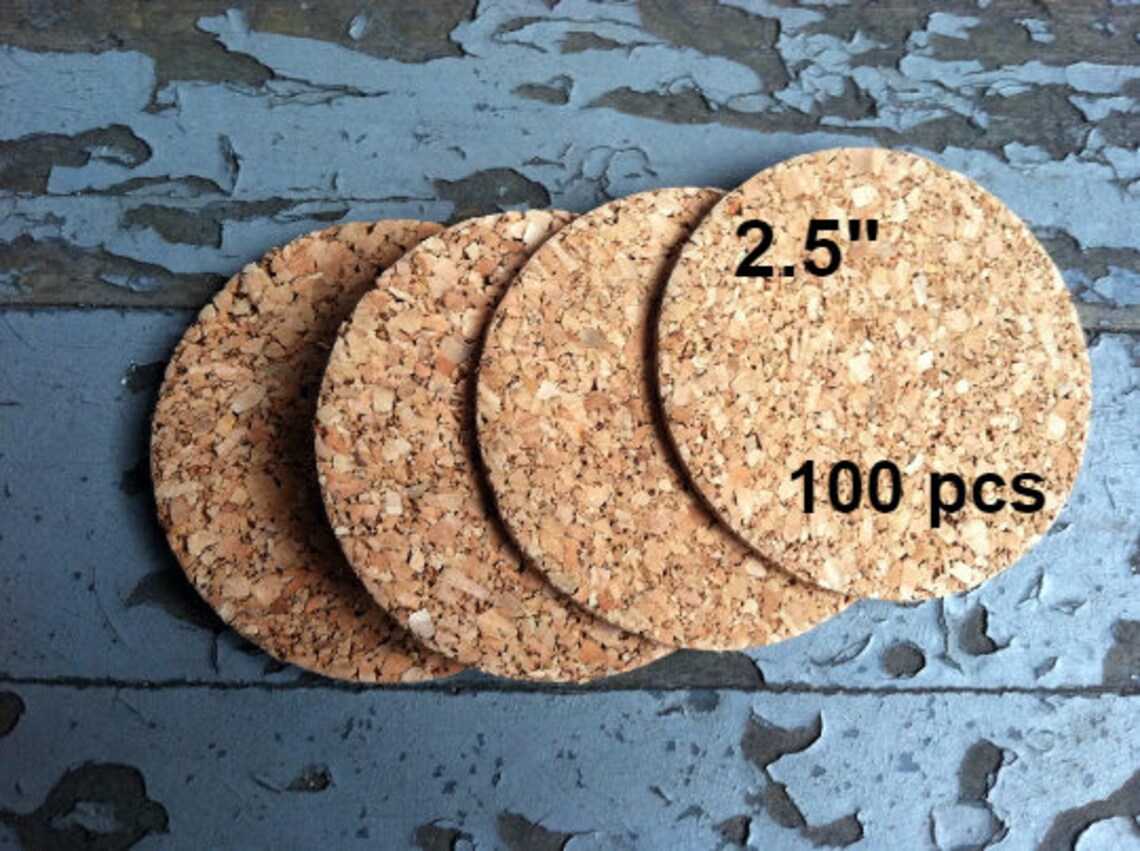 2.5 Inch ROUND Blank Cork Coasters 1/8 Thick 100-pack - Etsy