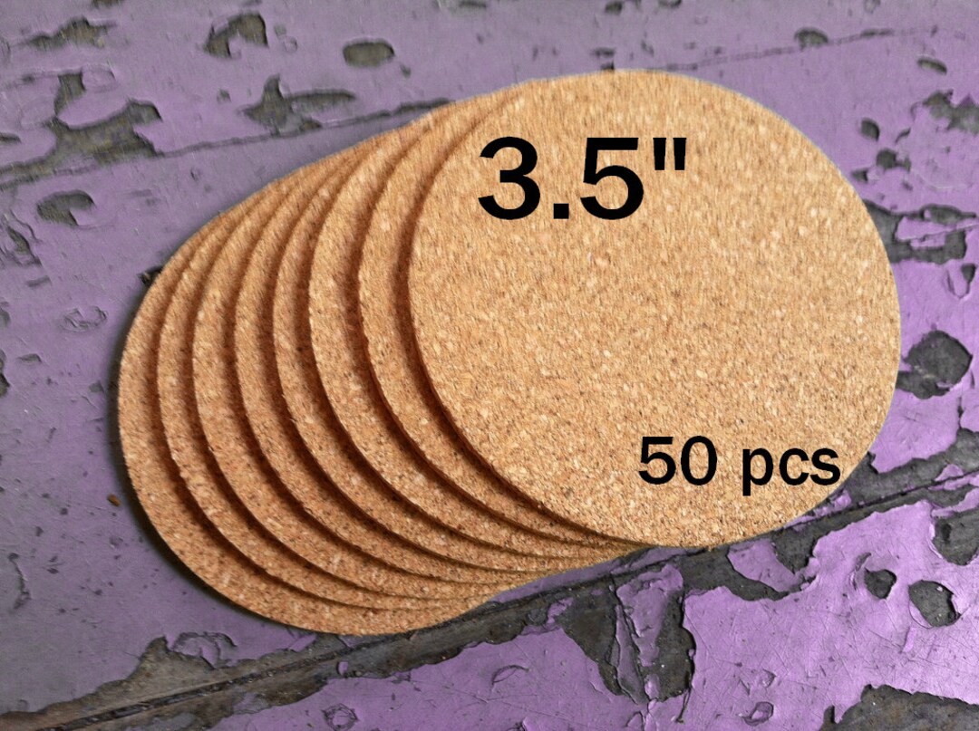 3.5" X 1/8" ROUND Blank Cork Coasters - Set of 50 - Etsy