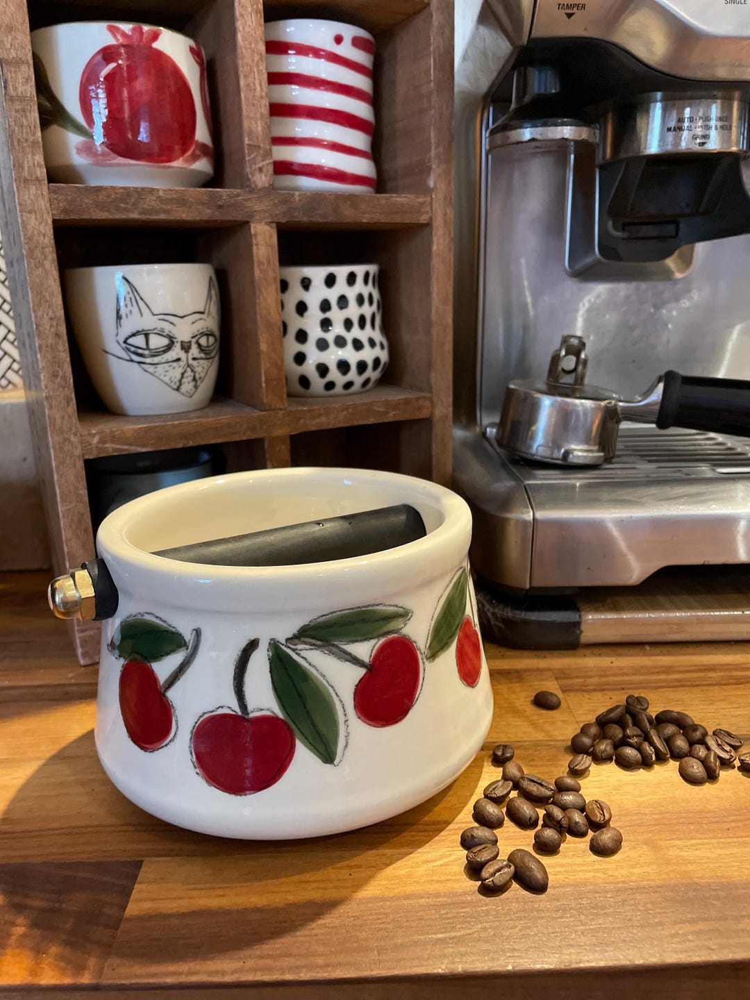 Knock Box Handmade in Porcelain With Hand Painted Design, Cherries - Etsy