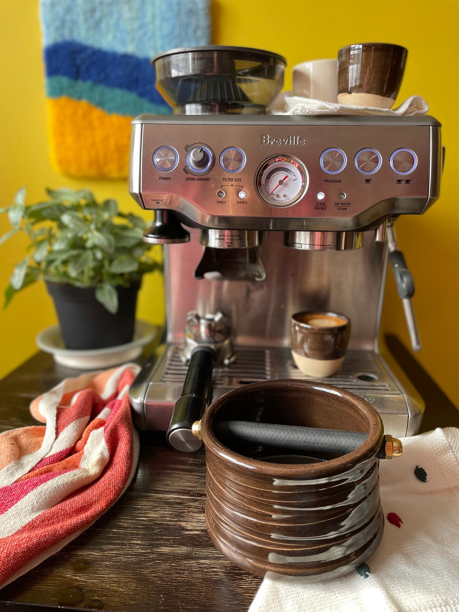 Knock Box Handmade in Ceramic Porcelain, Chocolate Brown Colour Glaze ...