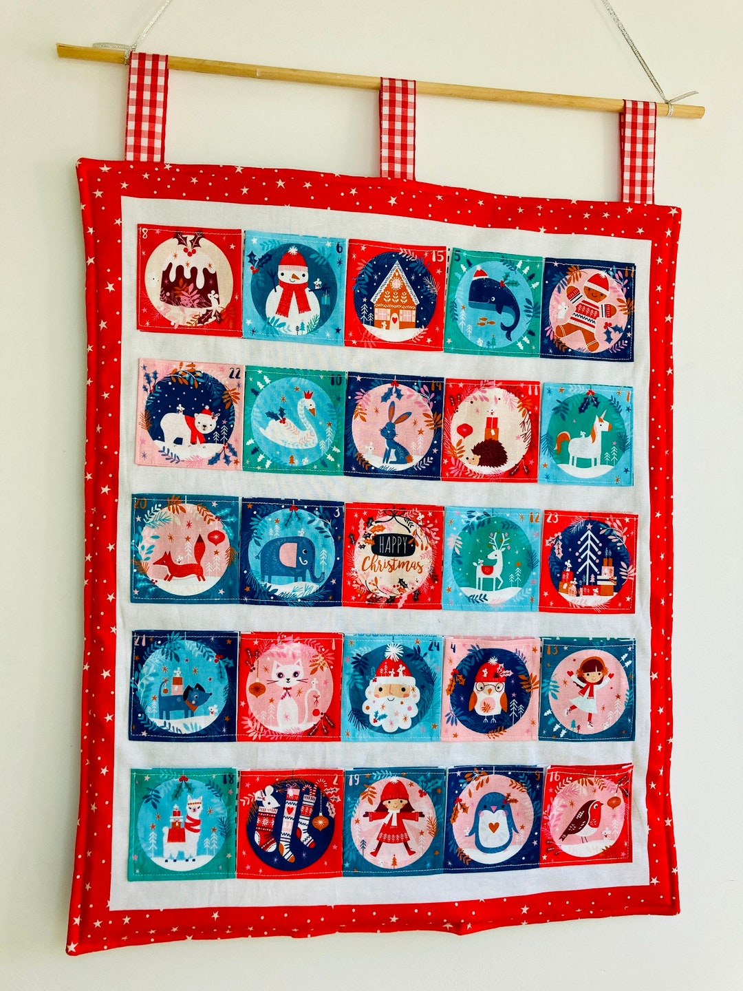 Reusable Advent Merry & Bright Advent Calendar A Finished - Etsy