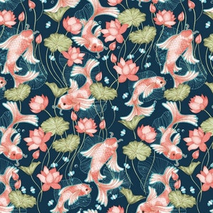 Koi Fish Fabric, Koi Garden by Studio E - Etsy