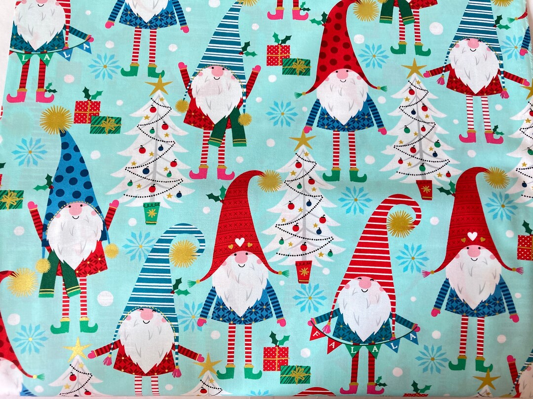 Christmas Gnome Fabric, A Gnome to Fa La by Michael Miller - Etsy
