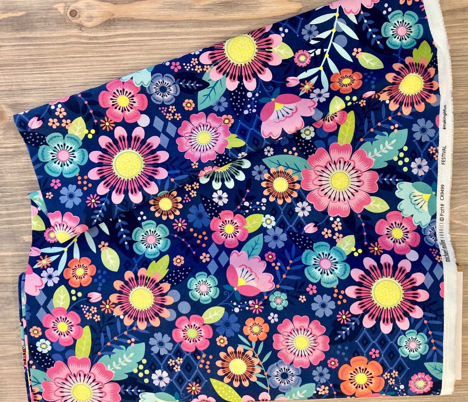 Large Floral Print, Cotton Fabric, Festival From Michael Miller - Etsy