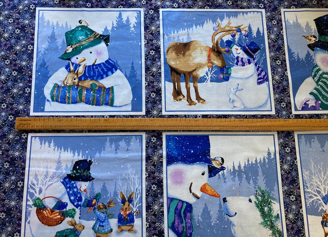 Christmas Snowman Fabric, Flurry Friends, by Henry Glass - Etsy