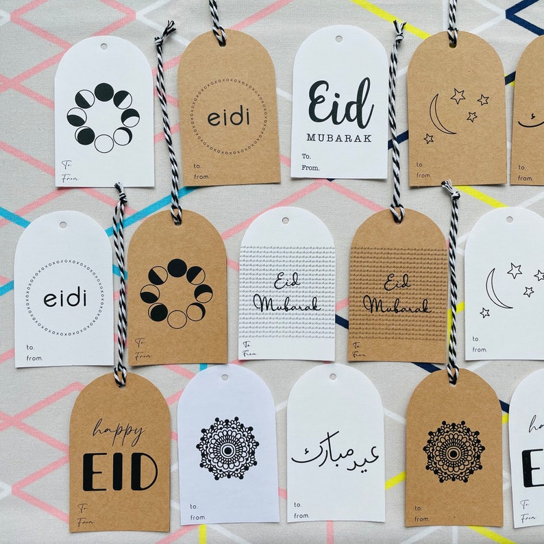 Printable Eid Gift Tags Instant Download 8 Designs Eid | Etsy